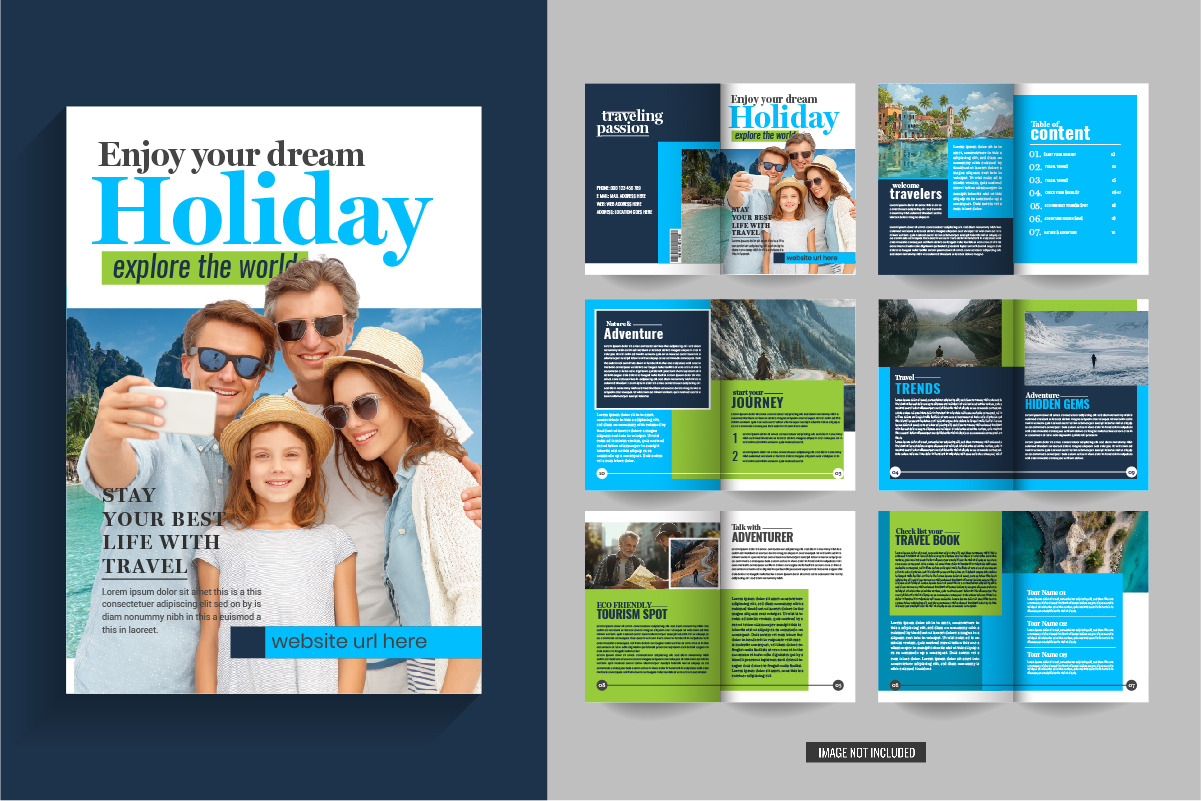 Holiday Travel Bifold Brochure, a Brochure Template by Tanuart
