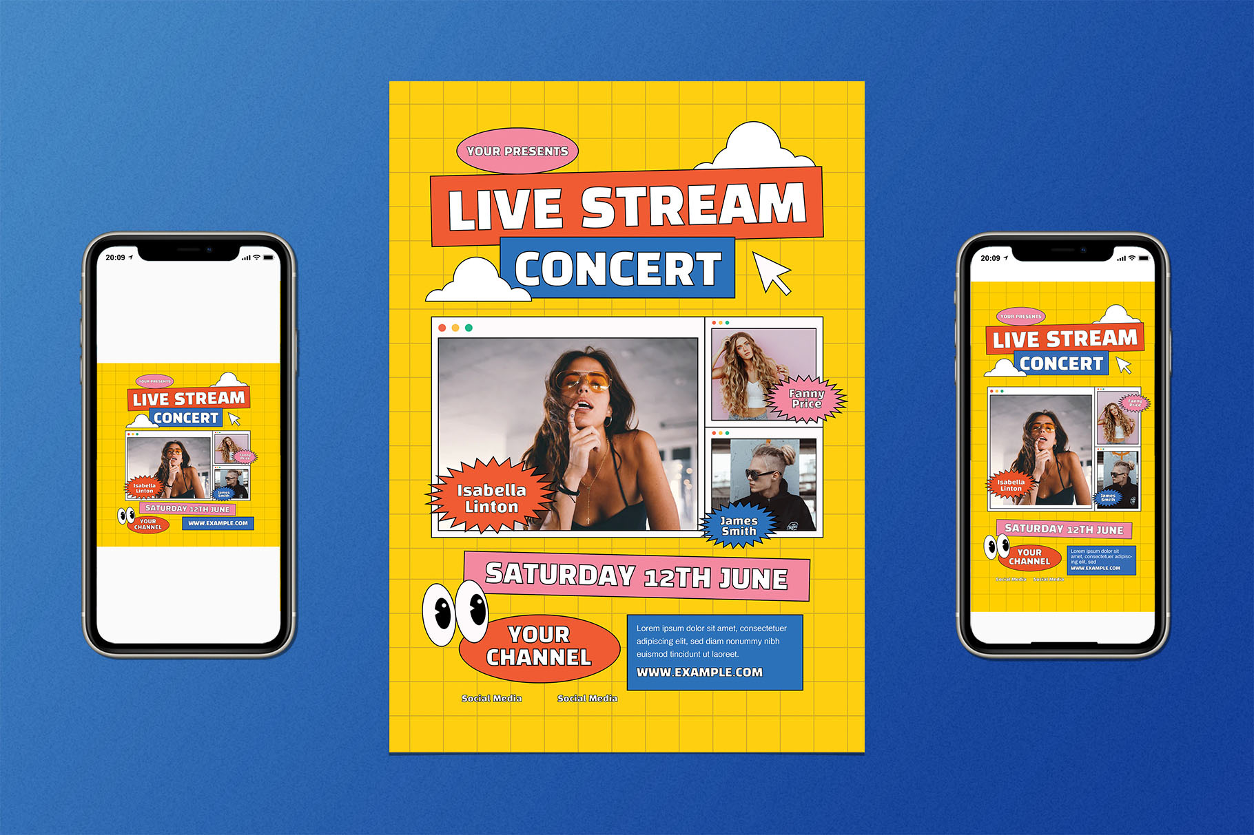 Live Stream Concert Flyer Set, a Flyer Template by Aiyari Graphic ...