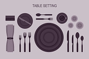 Table setting | Graphic Objects ~ Creative Market