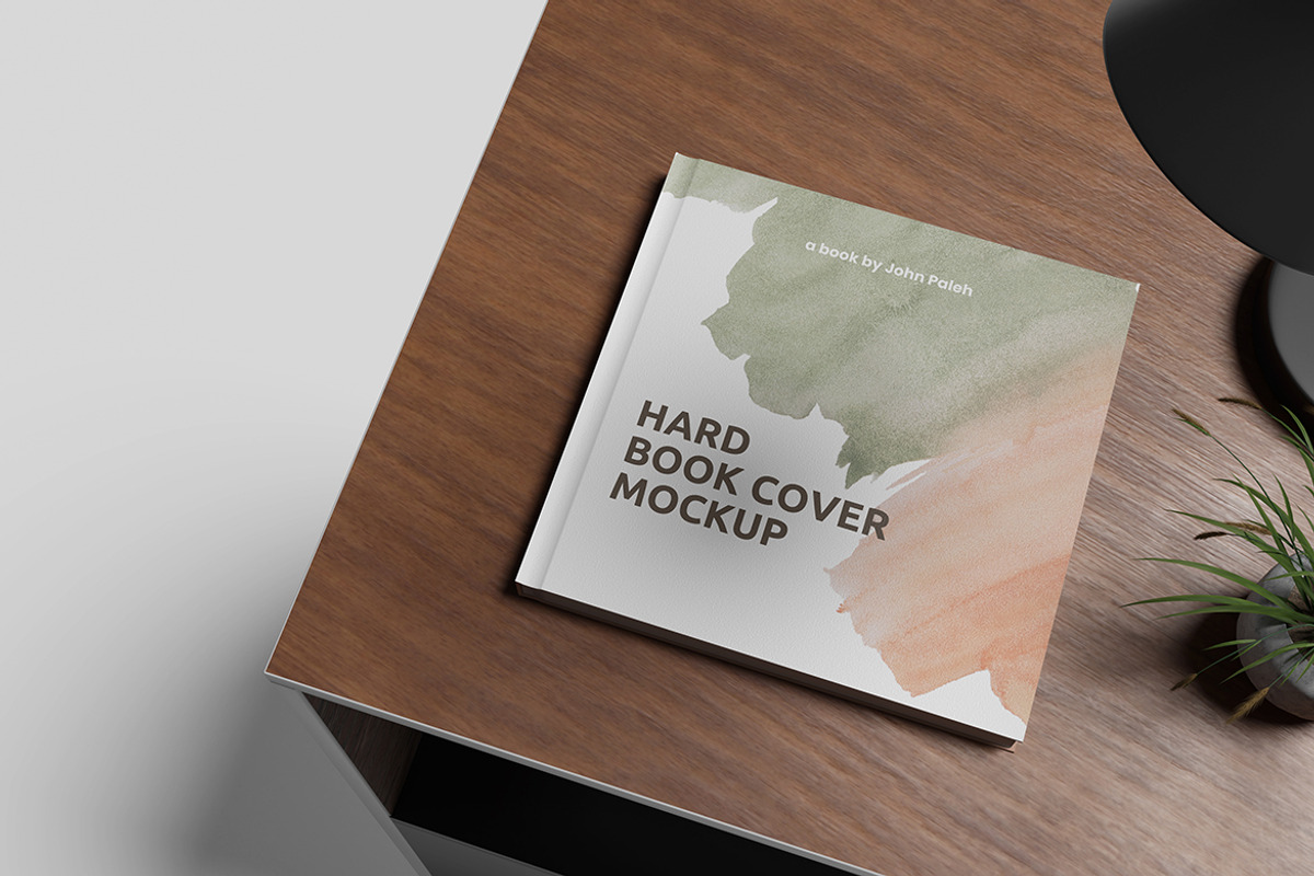 Square Book Cover Mockup, a Print Template by Indah