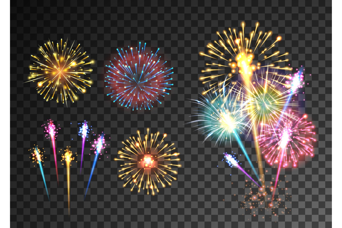 Fireworks isolated on dark transparent background, an Object Graphic by ...