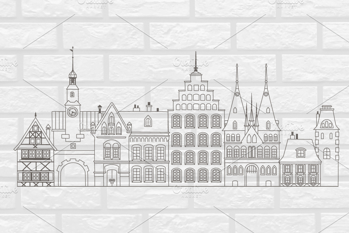 German Architecture Hand-drawings, an Illustration by Adiemus