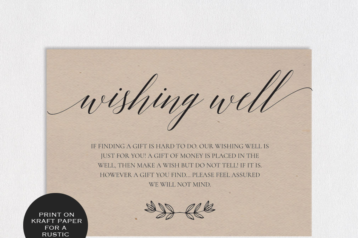 Wishing Well Card Template SHR451, an Invitation Template by Shafura ...