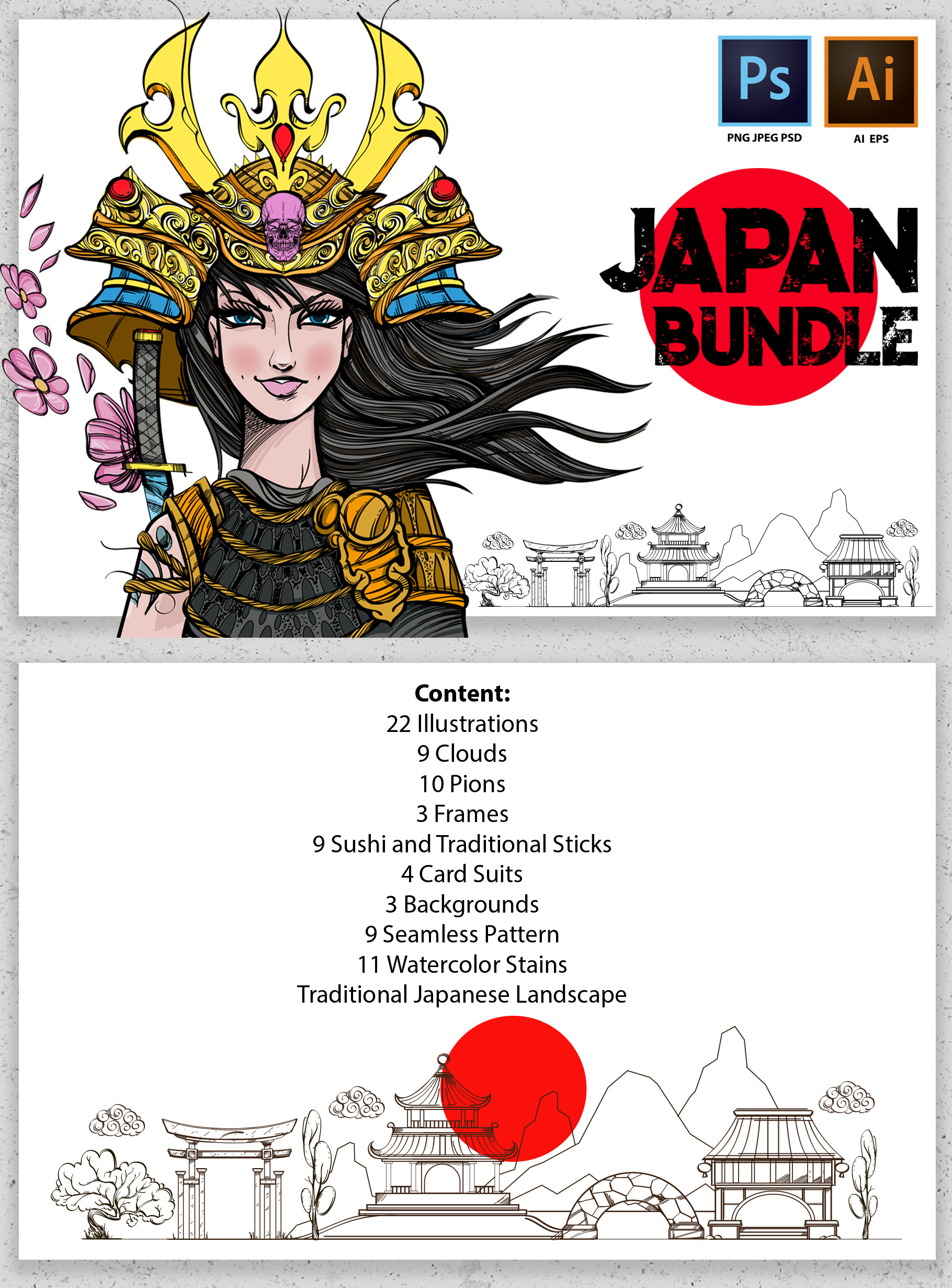 Japan BUNDLE, an Illustration by It's Time to Designs | Creative Market