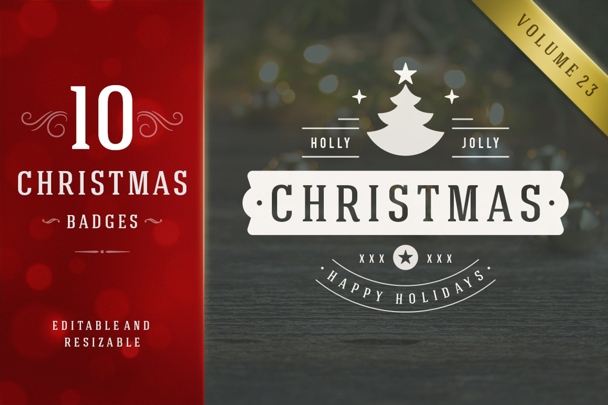 10 Christmas Logos and Badges, a Branding & Logo Template by Vasya ...