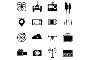 UAV accessories black vector icons, an Icon by YershovOleksandr