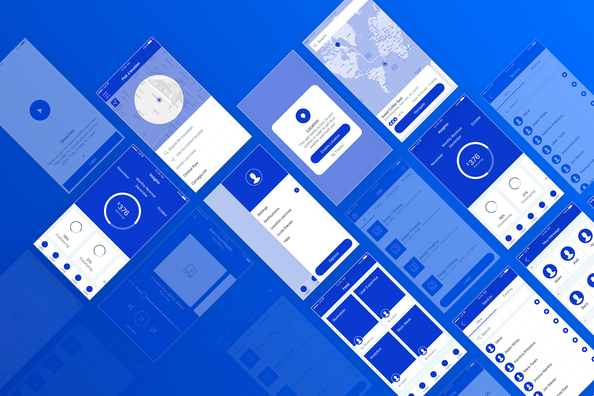 iOS Wireframing Kit, a Wireframe Template by Lubos Volkov | Creative Market