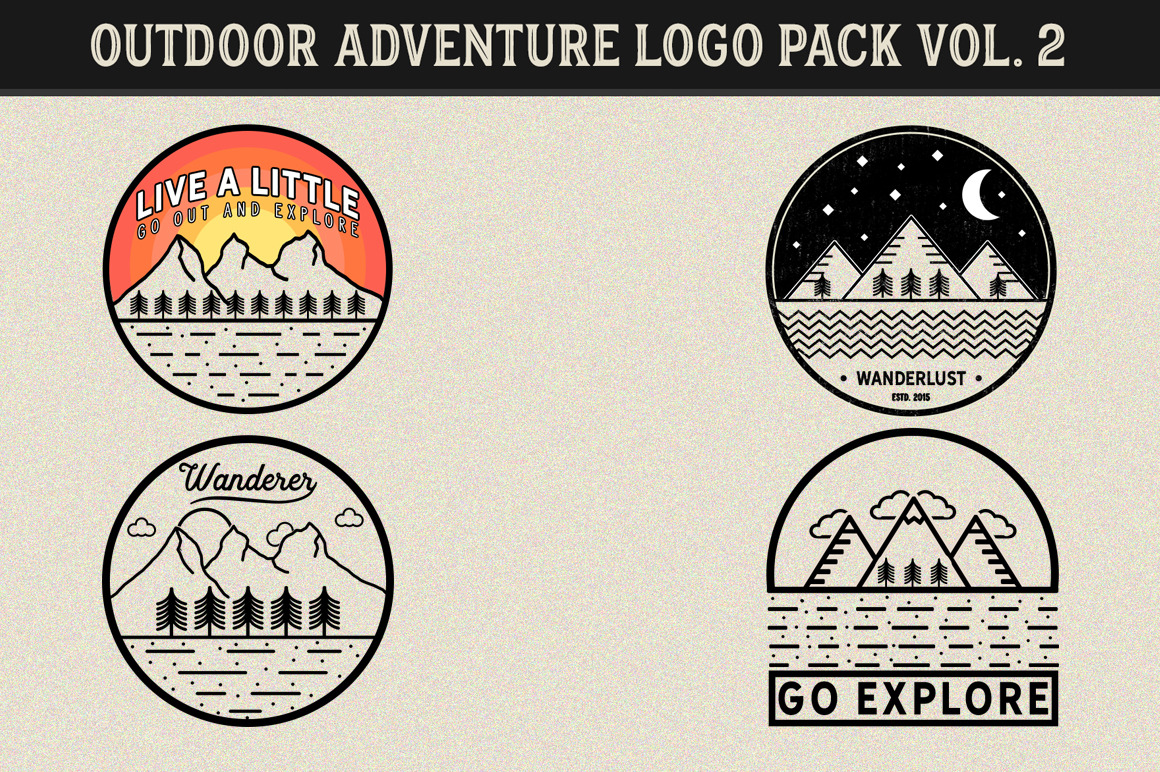 Outdoor Adventure Logos Vol. 2, an Illustration by Joshua T. Design