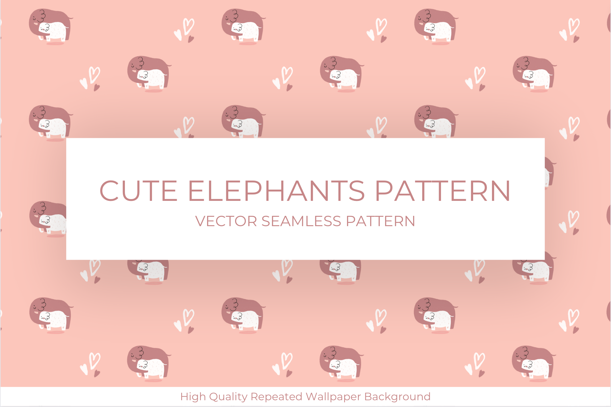 Cute Elephants Seamless Pattern