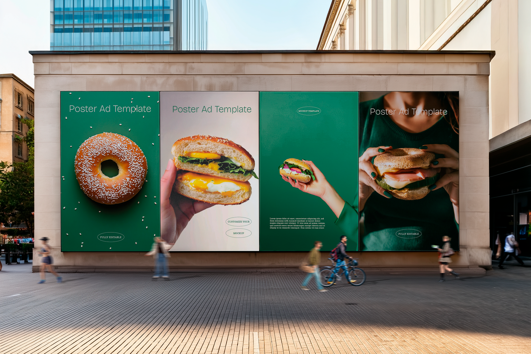 Urban Wall Multi Poster Mockup, an Advertising Mockup by The Rose Project
