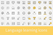 Language learning icons, an Outline Icon by Venomous Vector