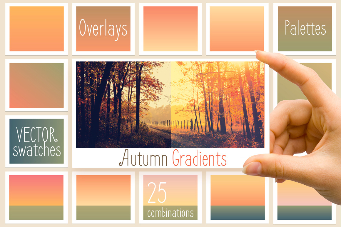 Autumn gradients, a Gradient Add-On by Polar Vectors