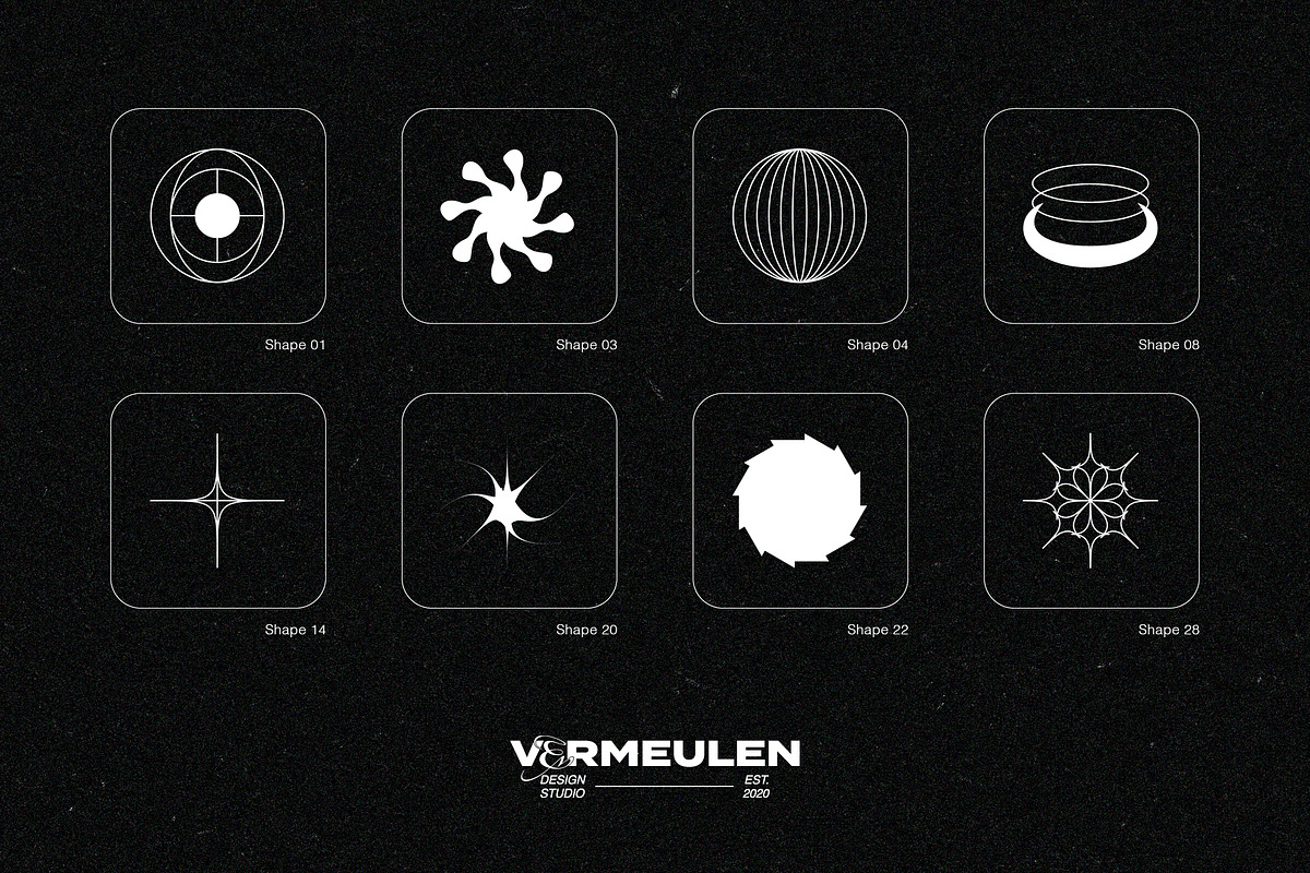 100 Vector Shapes | Futuristic Edgy, an Object Graphic by Vermeulen ...