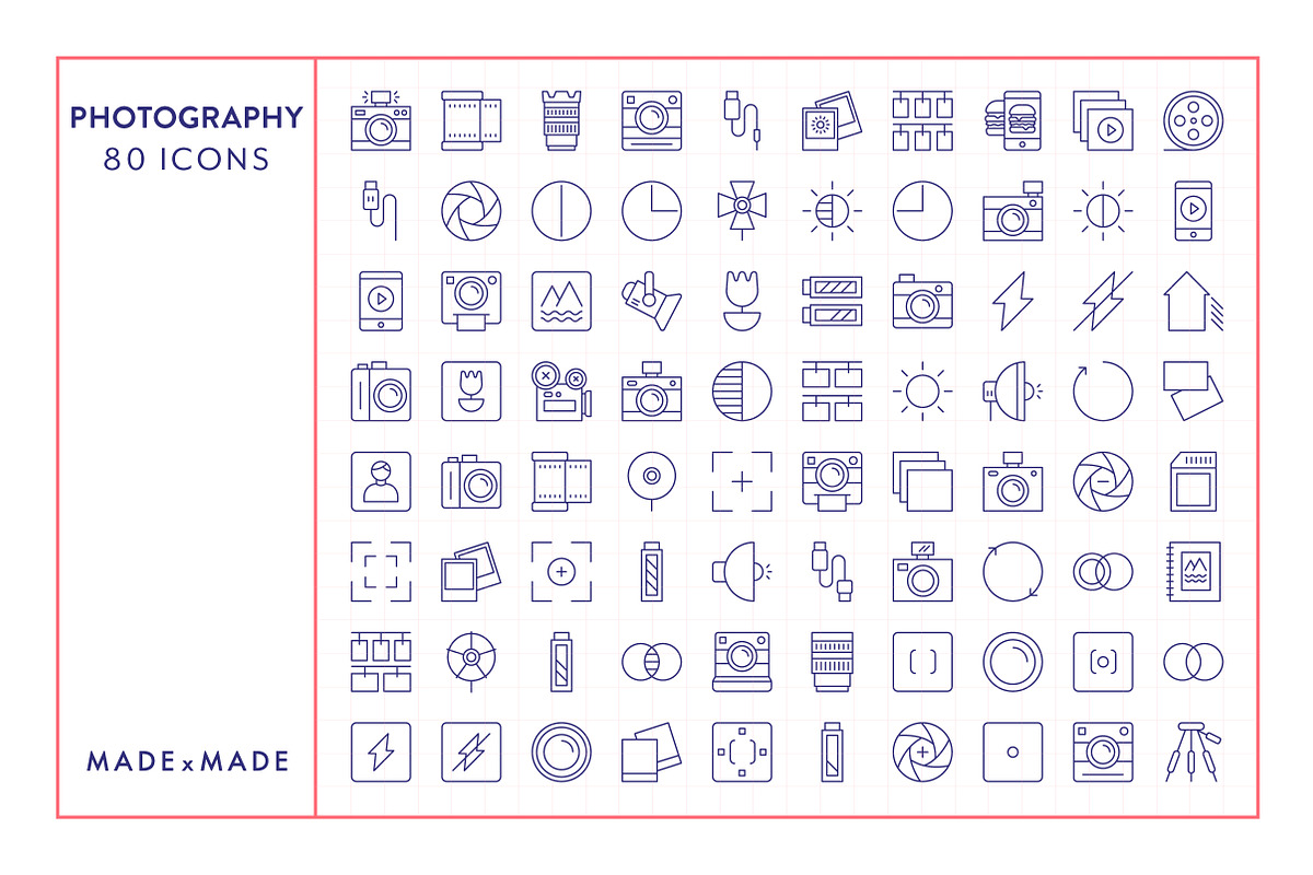 Photography Line Icons