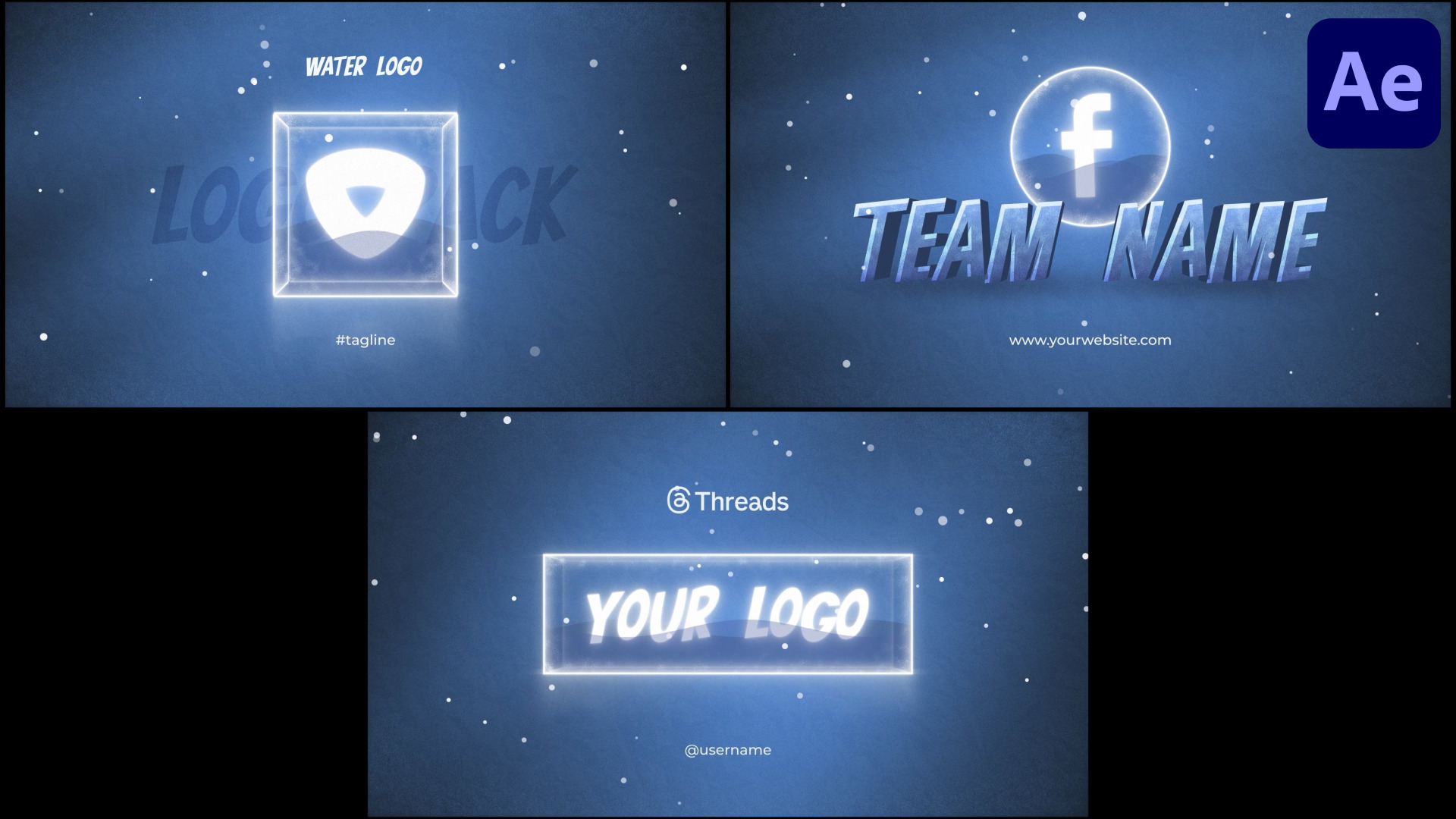 Water Logo Pack for After Effects