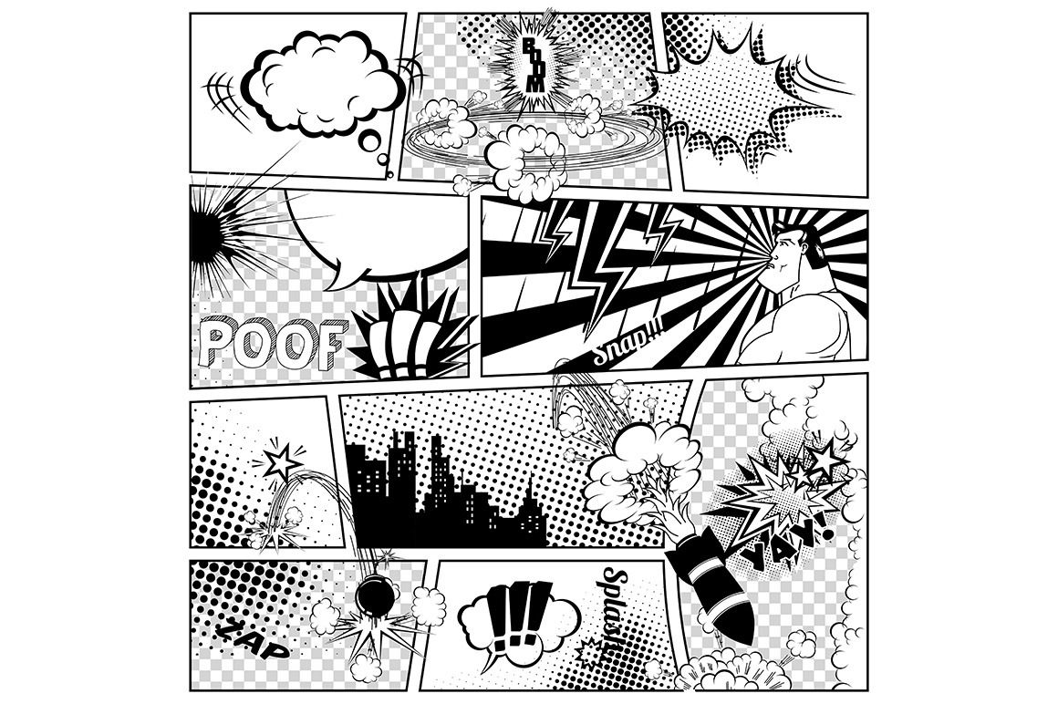 Comics Template., an Illustration by Things for designers