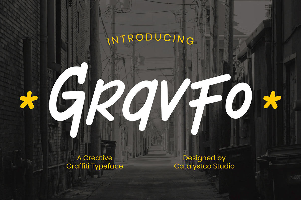 Gravfo Creative Typeface Font, a Sans Serif Font by catalystco.studio