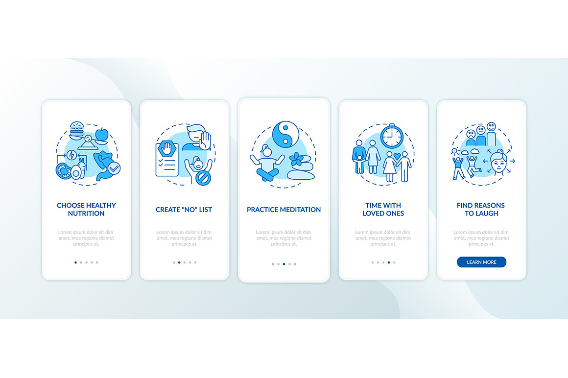 Self care checklist mobile app pages, a Templates & Theme by IMG Visuals