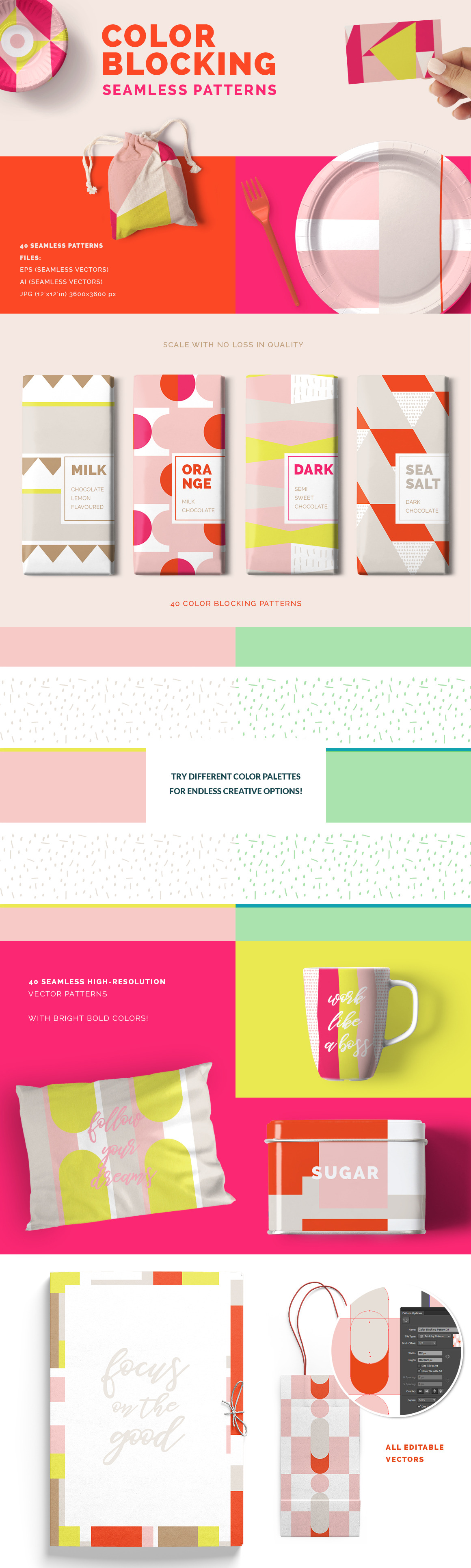 Color Blocking Patterns, a Pattern Graphic by Youandigraphics