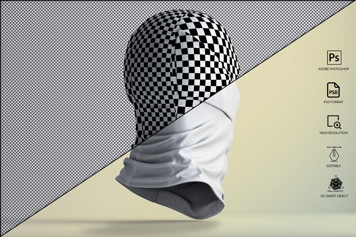 Balaclava Mask Mockup, a Hat Mockup by GraphicVil