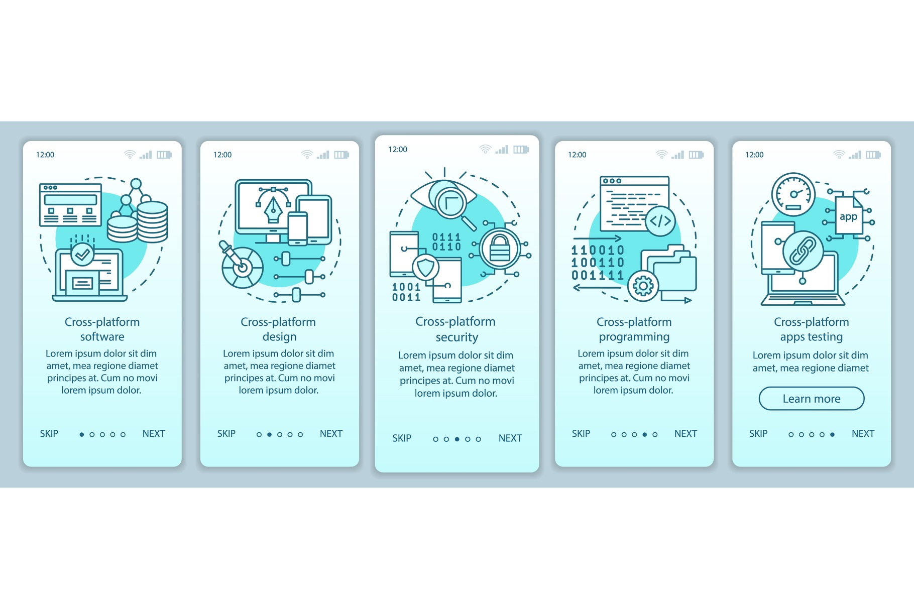 Cross platform software app pages, a Templates & Theme by IMG visuals icons