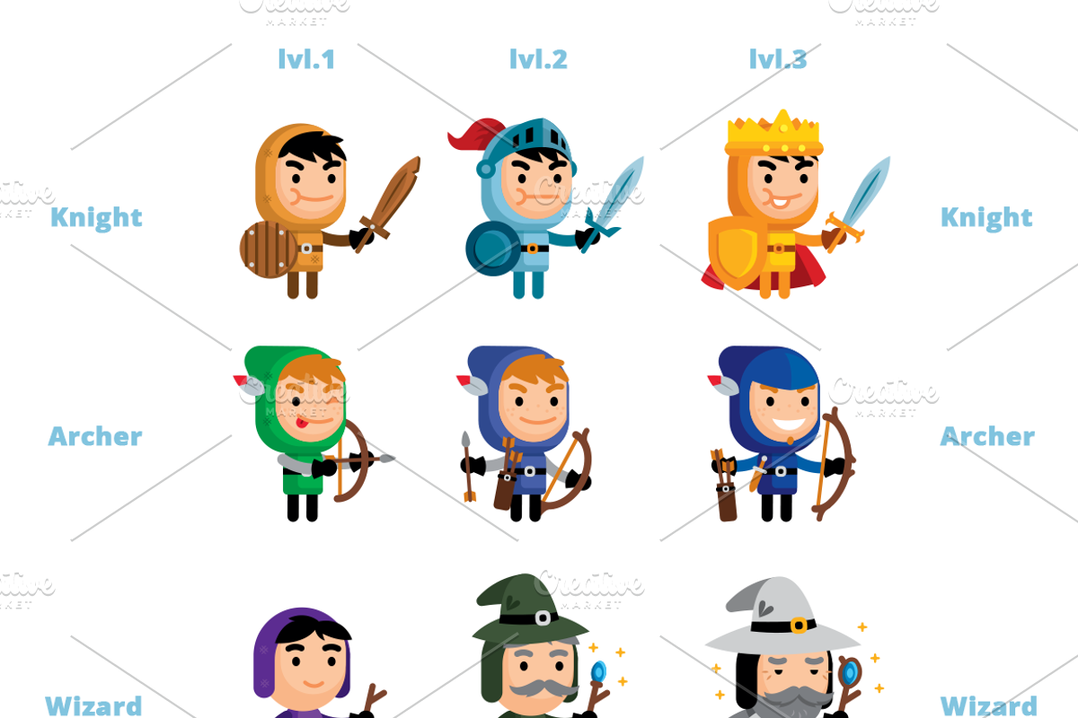 30 Fantasy Vector Clipart Characters, a Healthcare Illustration by ...