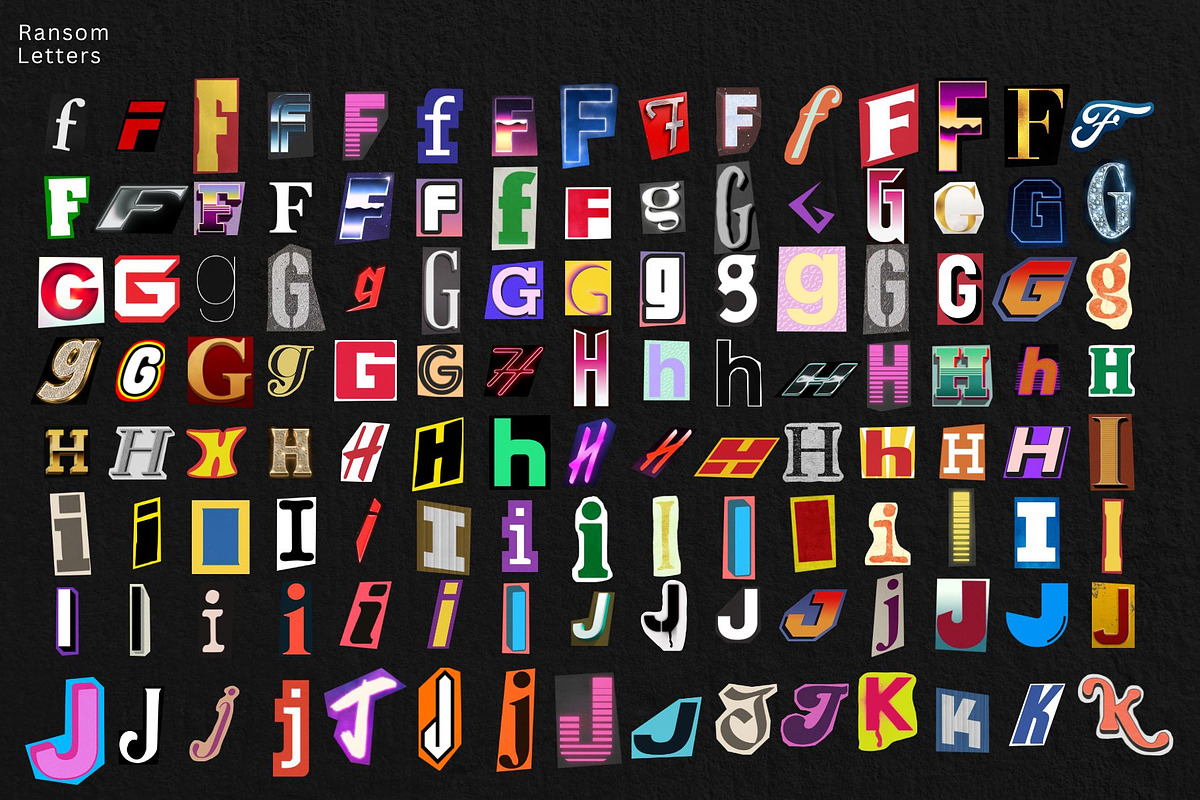 Ransom Note Letters, an Object Graphic by Presets store