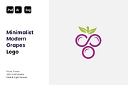 Minimalist Modern Grapes Logo
