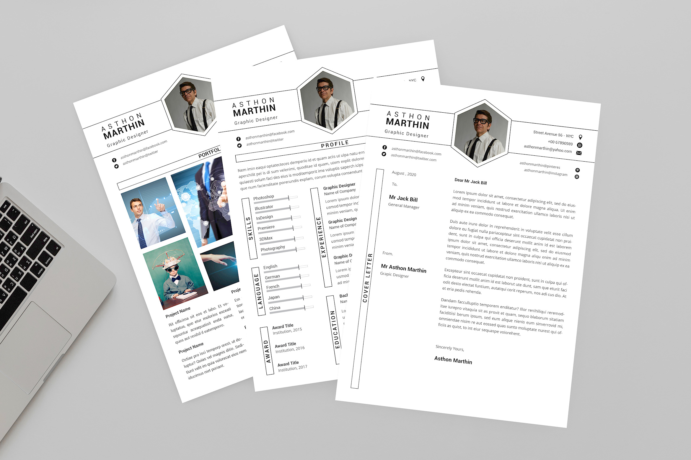 White CV Resume Designer | Resume Templates ~ Creative Market