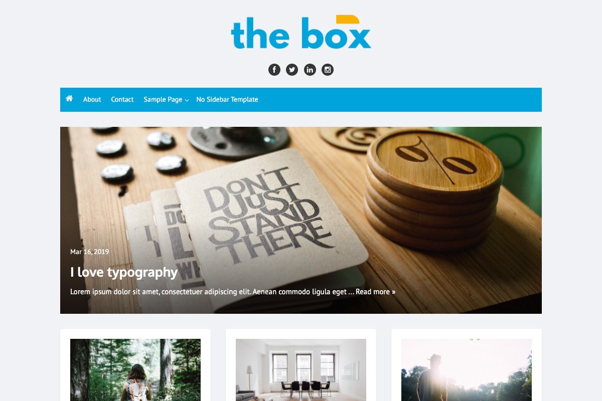 The Box WordPress Theme, a WordPress Template by Design Lab