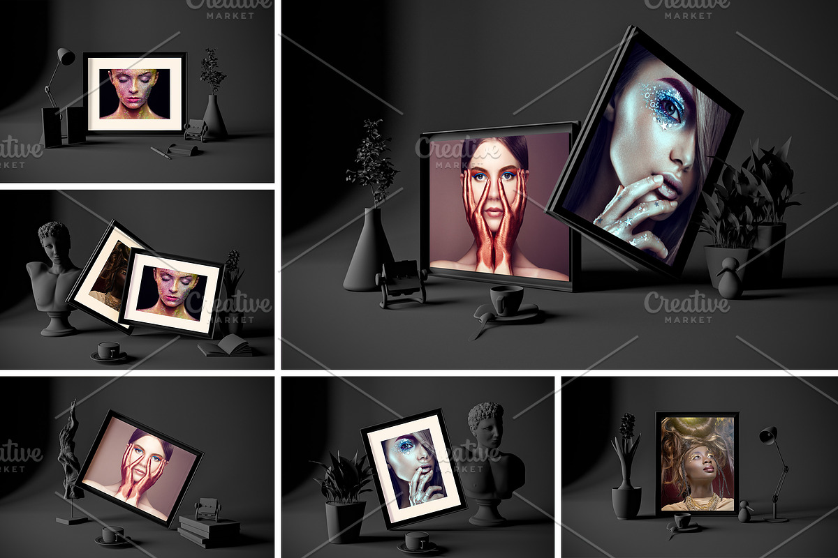 Dark Frames in Studio, a Print Template by Qaleb Studio | Creative Market