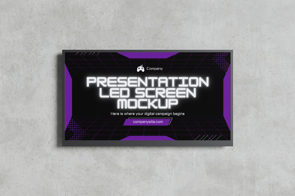 Presentation Led Screen Mockup, a Device Mockup by HanaSaka_Studio