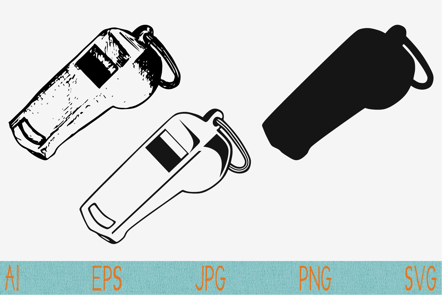 whistle svg set vector png eps, an Icon by FileVectorSVG