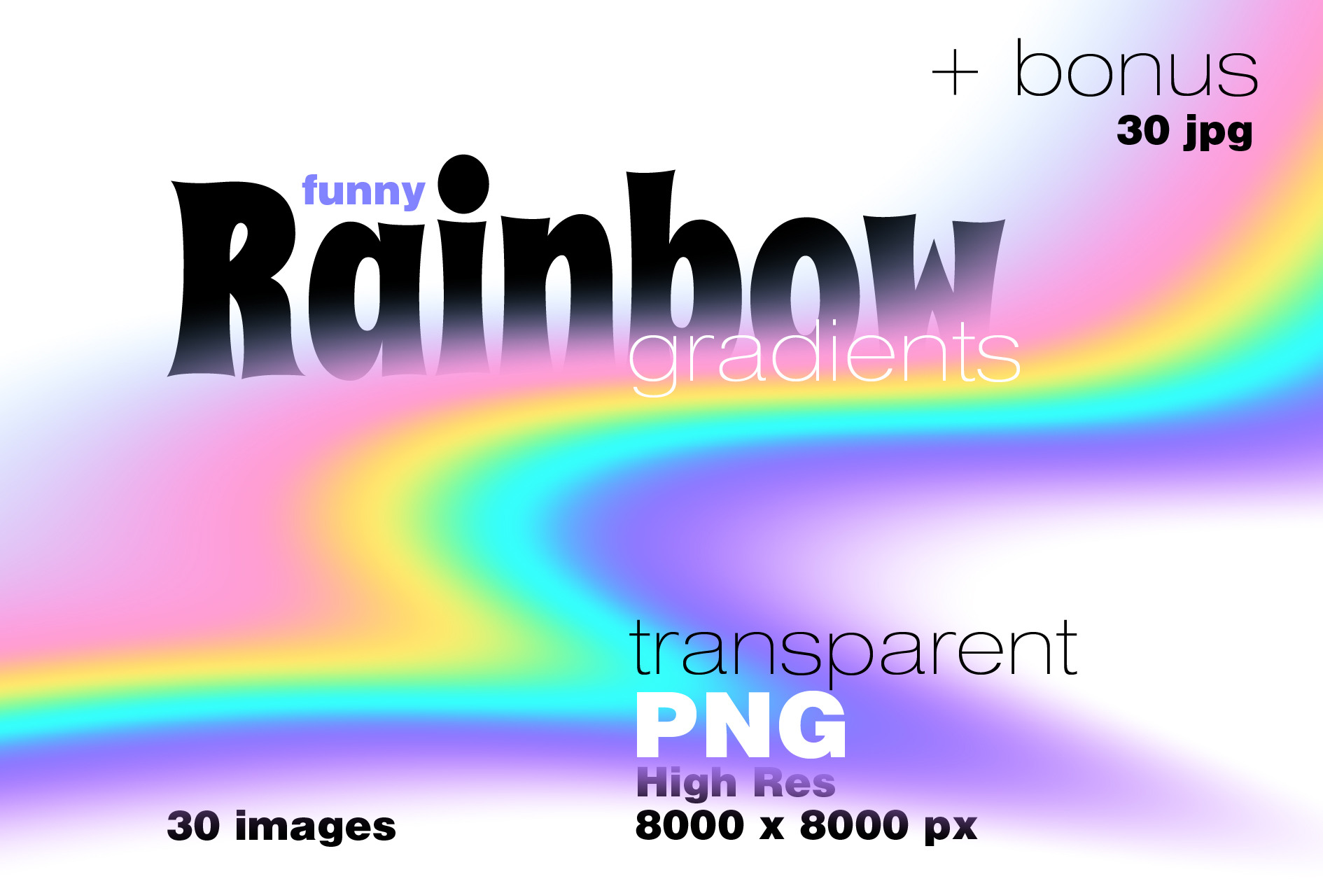 Rainbow Gradients with Transparent | Creative Market