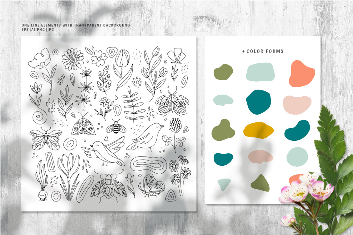 Nature - summer Line Art collection, an Object Graphic by DariSmartArt