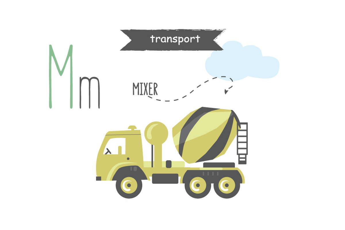 Vector A-Z transport alphabet, an Education Illustration by narinadraban