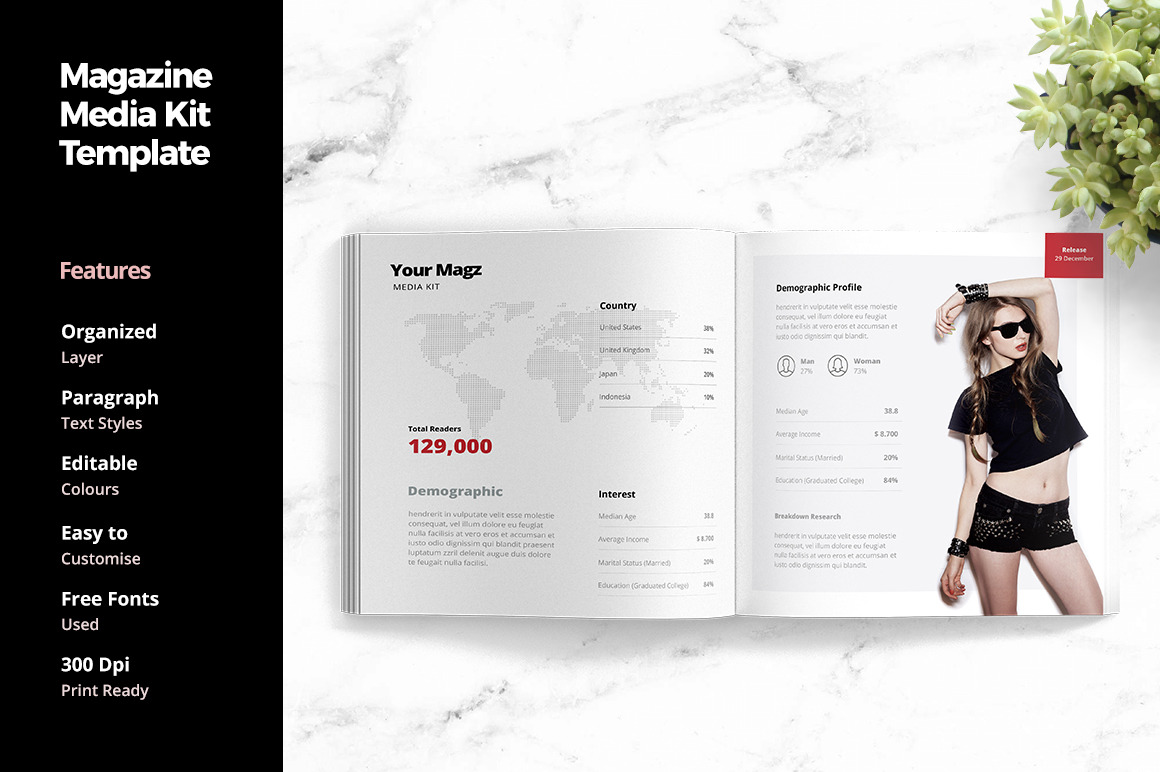 Magazine Media Kit Template, a Social Media Template by ariodsgn