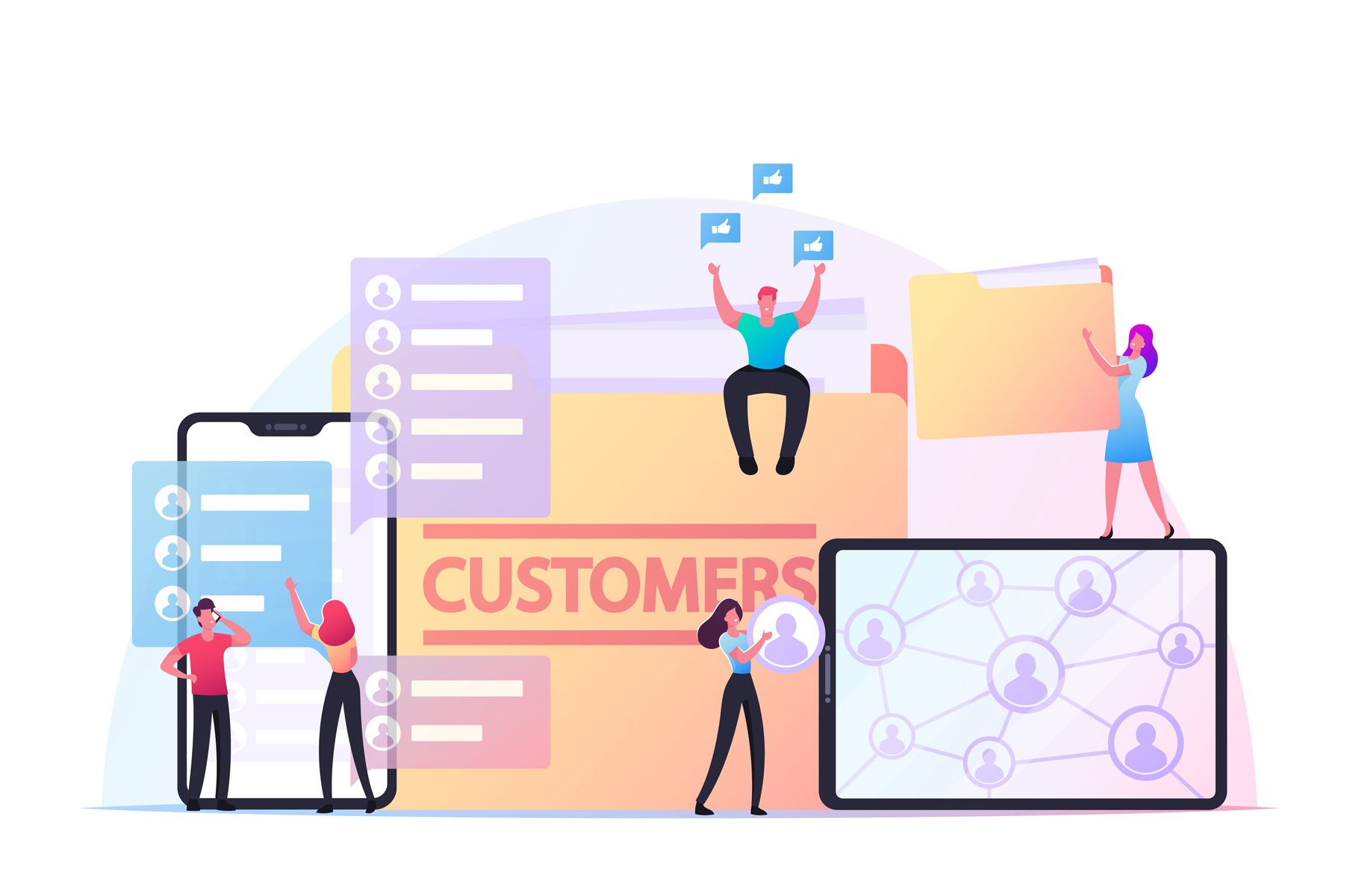 Business Characters Expand Customers, a Work Illustration by Double Bubble