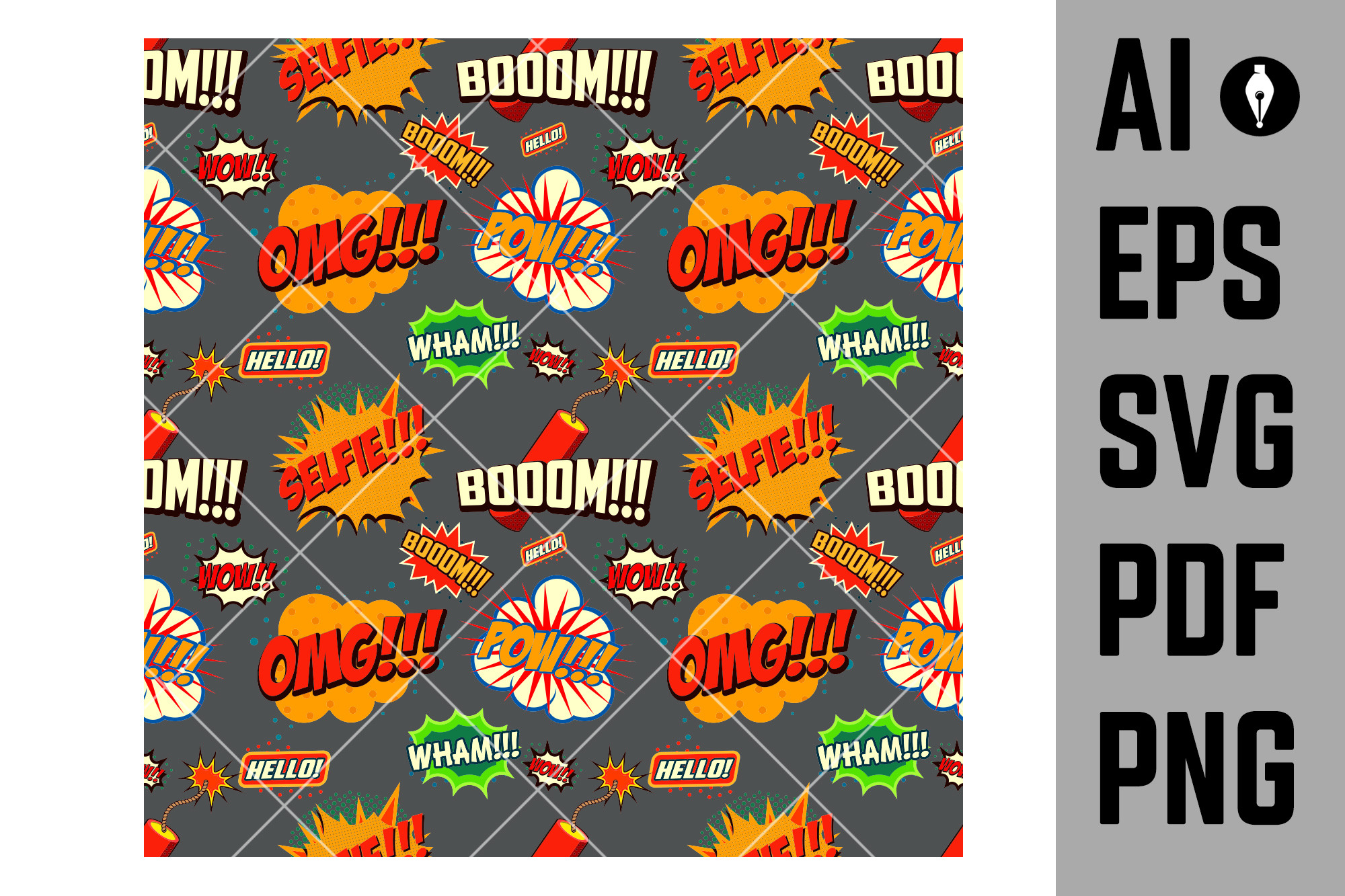 Seamless pattern comic style SVG, a Pattern Graphic by Vectorhight