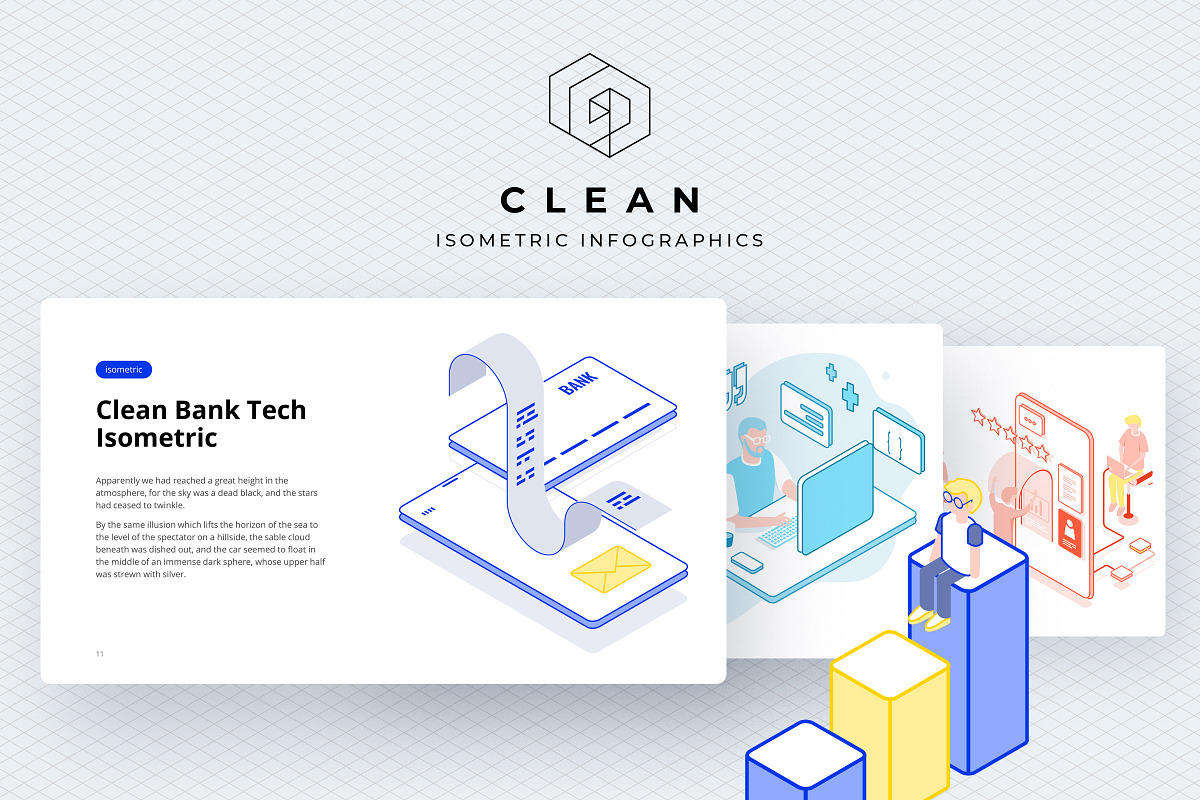 Clean Isometric Infographics!, a Presentation Template by TemplateZuu