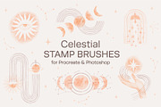 Watercolor Celestial Stamp Brushes, a Brush Add-On by NinaFedorova