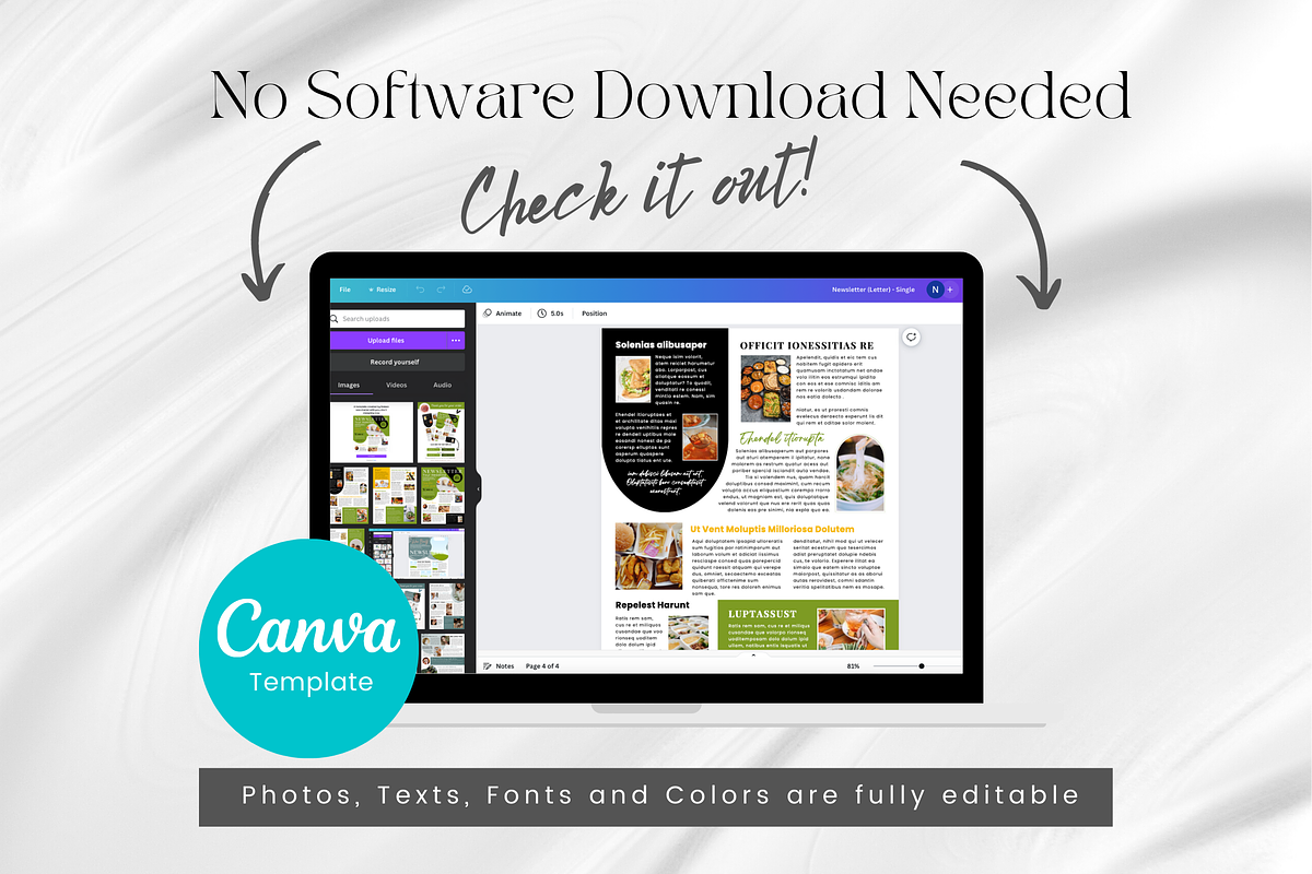 Canva Restaurant Newsletter Template | Creative Market