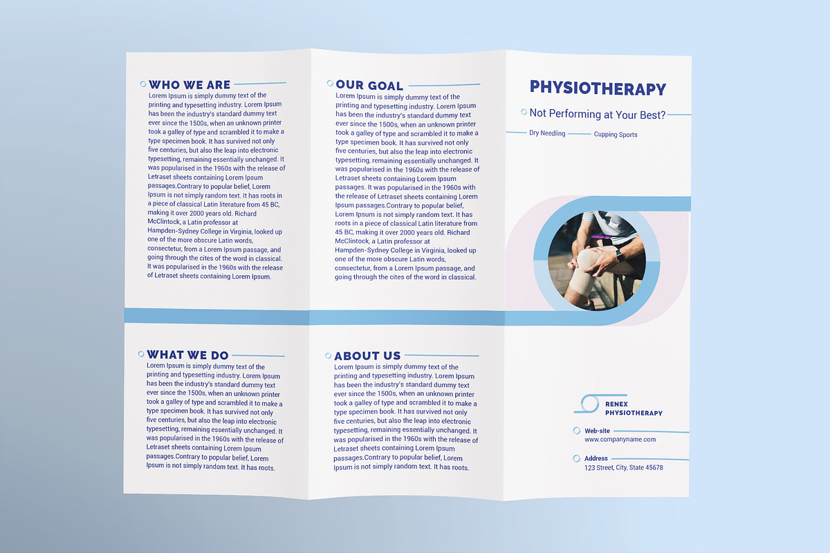 Physiotherapy Brochure Trifold, a Brochure Template by TemplatesNow!