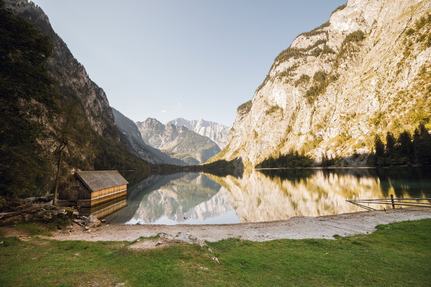 Covered pier over a german lake amon containing lake, landscape, and ...