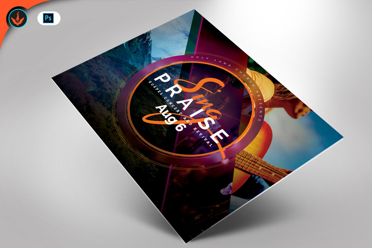 Sing Praise Gospel Concert Flyer, a Flyer Template by SeraphimChris