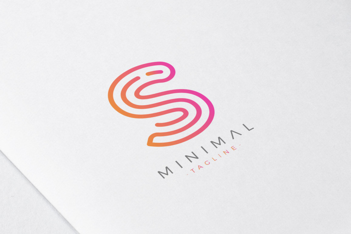 Minimal Line Initial Letter S Logo, an Education Illustration by Woo ...