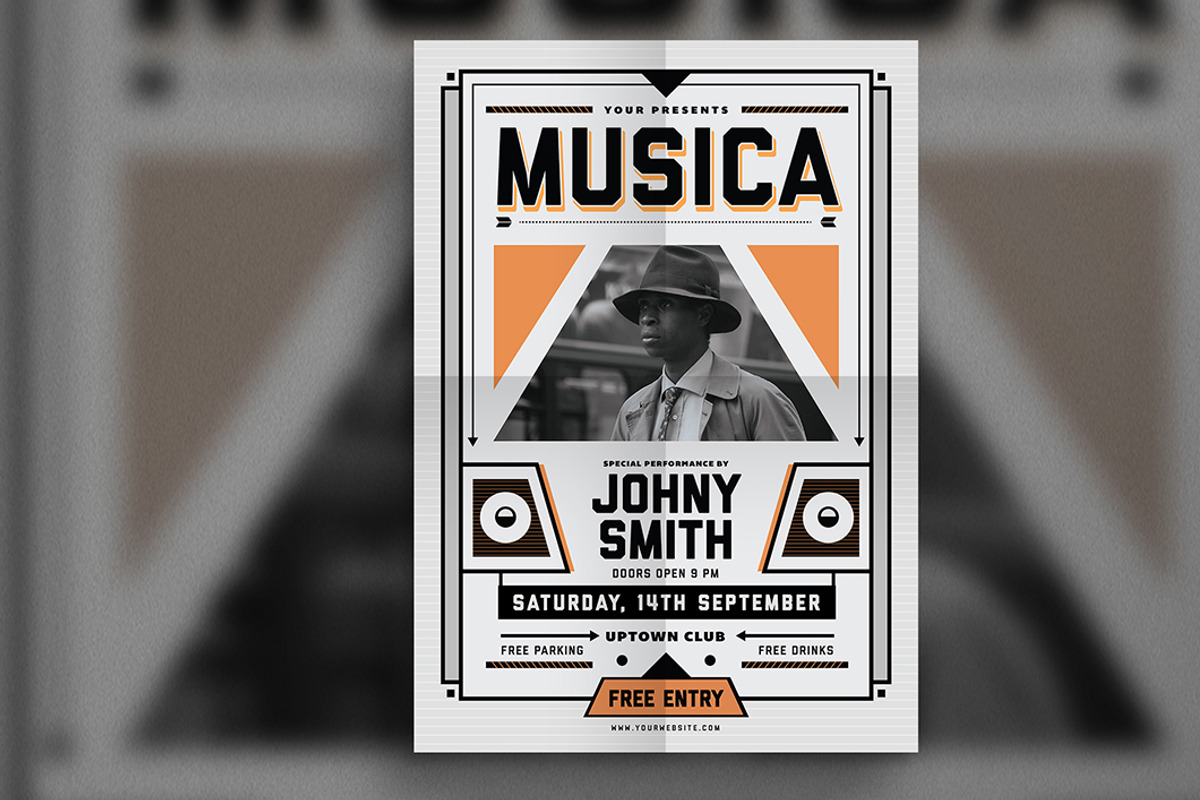 Old Vintage Music Flyer Bundle, a Flyer Template by Guuver