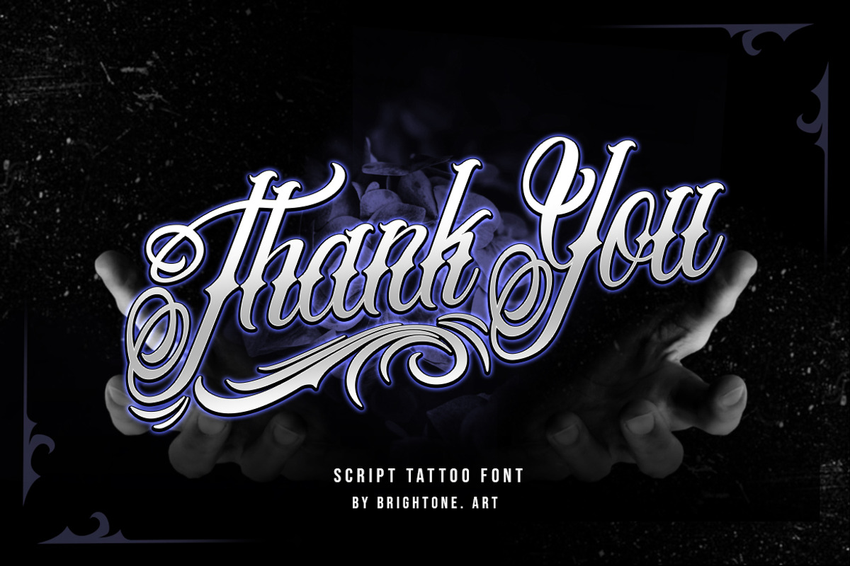 Relentless - Tattoo Script, a Script Font by Brightone