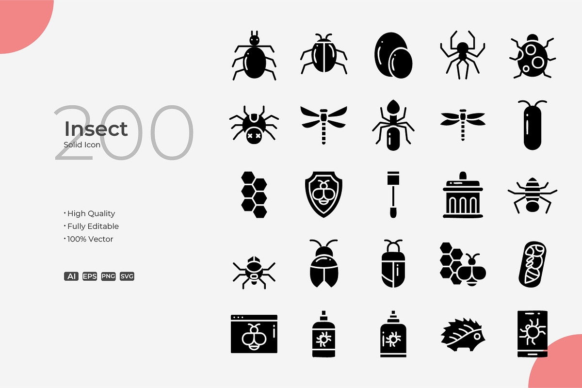 Insect Solid Icons, a Solid Icon by Bloodline | Creative Market