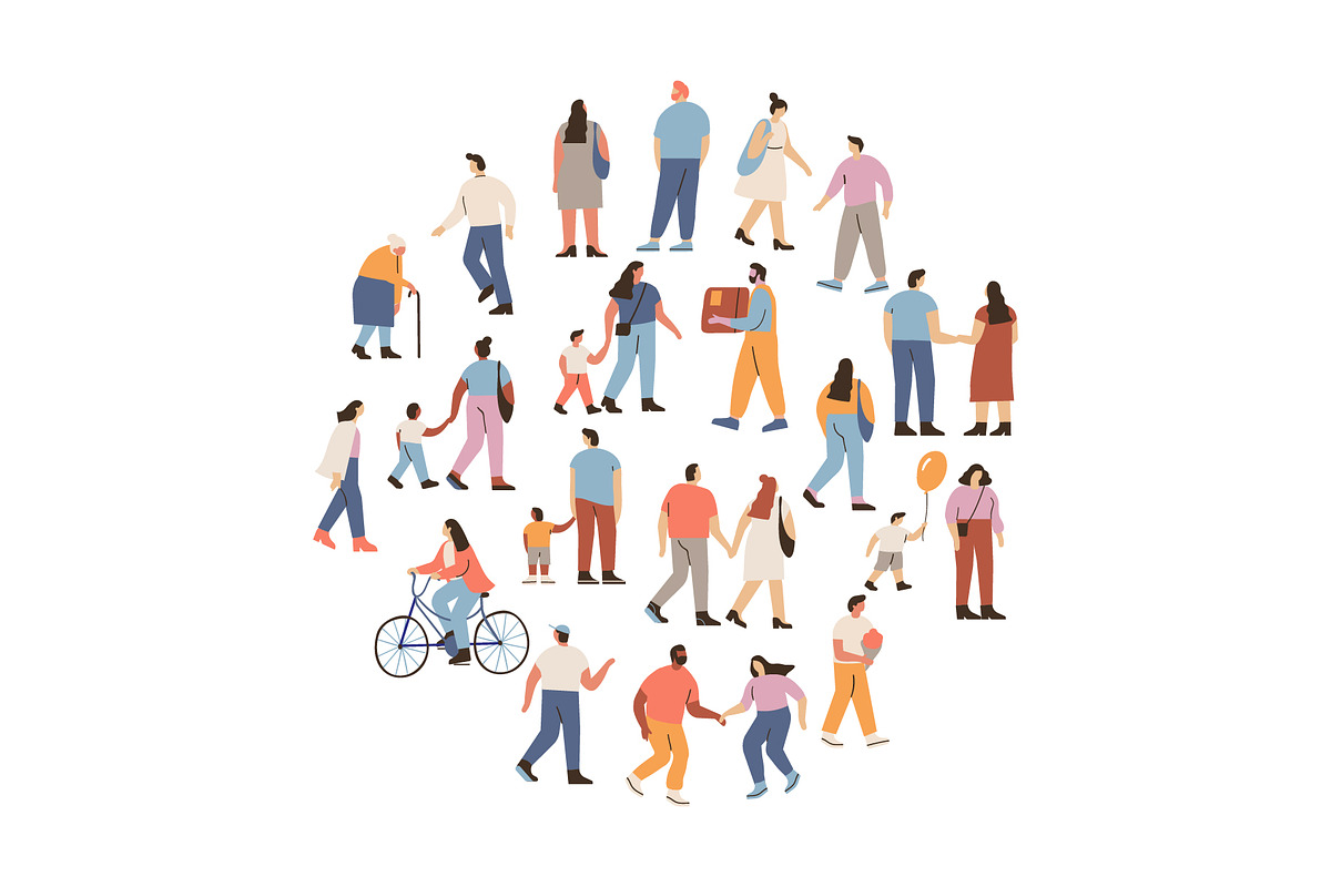 Vector Crowd People bundle, a Person Illustration by Vector_Art